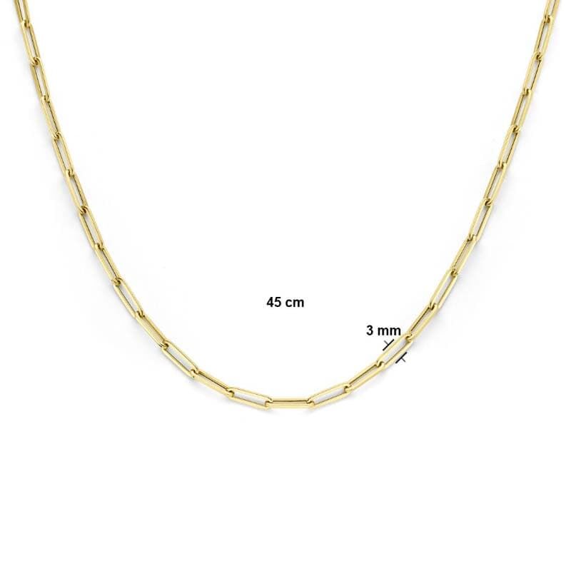 Geelgouden paperclip collier - 18k - 45 cm lang - Home Collection